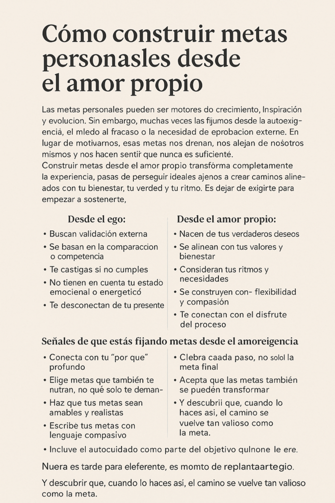 Cómo construir metas personales desde el amor propio - jornadasmentais.com