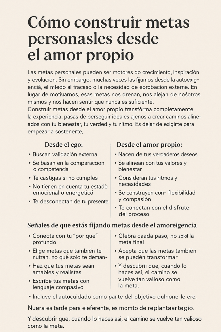 Cómo construir metas personales desde el amor propio - jornadasmentais.com