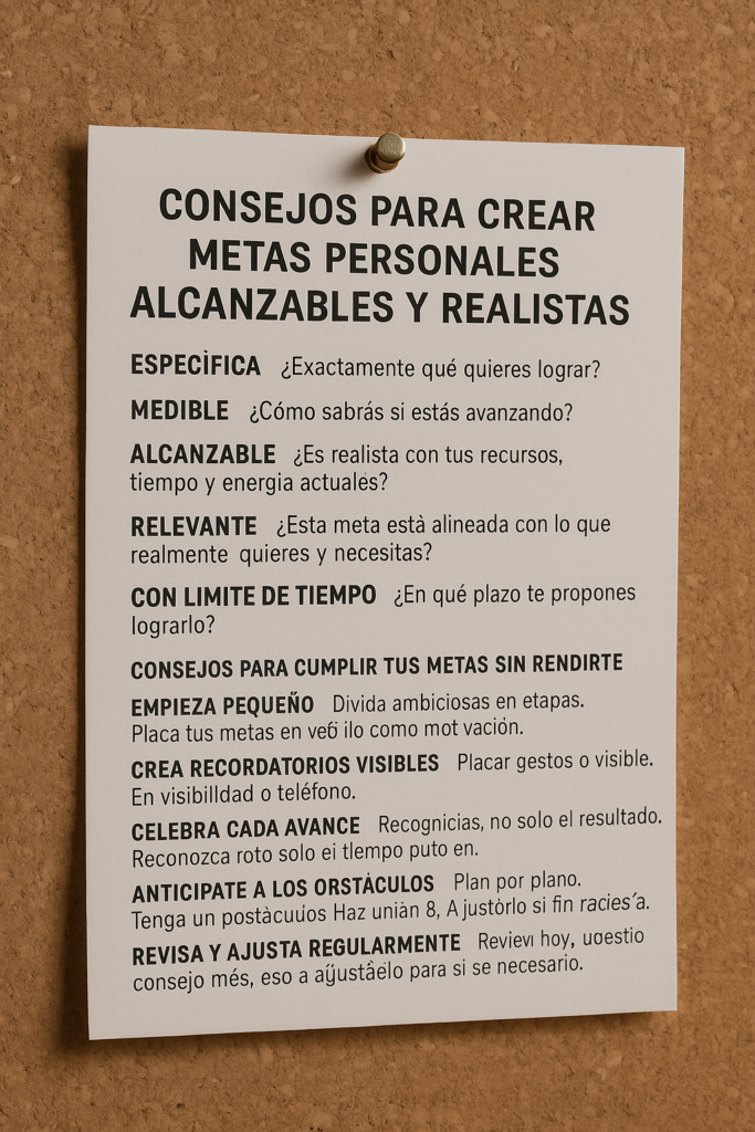 Consejos para crear metas personales alcanzables y realistas - jornadasmentais.com